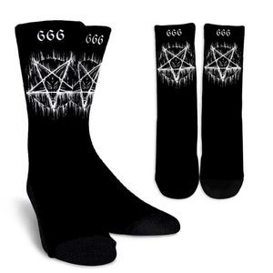 2 Satanic Pentagram Drip 666 Socks-satanic Baphomet Socks-satanic ...