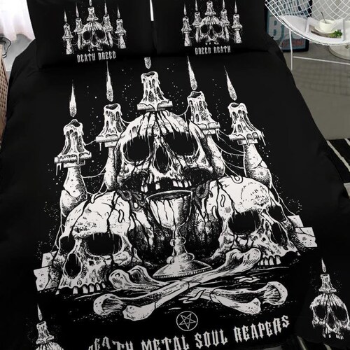 Skull Werewolf Demon Graveyard Area Rug Black and White Red | Etsy