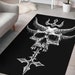 Satanic Skull Demon Horn Inverted Cross Dagger Area Rug-death Metal ...