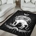 Skull Batwing Skeleton Coffin Shroud Foldable Round Mat Black and White ...