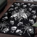 Smoke Skull Evil Goth Spider Fly Area Rug Black and White-skull Goth ...