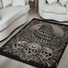 Skull Gothic Occult Crow Area Rug Color Version-skull Goth Occult Decor ...