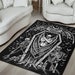Skull Skeleton Chain Wicked Bat Shroud Area Rug Black and White-goth ...