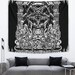 Skull Satanic Pentagram Shrine Huge Wall Tapestry-satanic Wall Decor ...