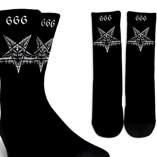 2 Satanic Pentagram Drip 666 Socks-satanic Baphomet - Etsy