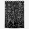 Skull Gothic Satanic Goat Wing Textured Fabric Shower Curtain Flame ...
