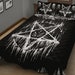 Skull Satanic Pentagram Drip Quilt 3 Piece Bed Set-satanic Occult Goth ...