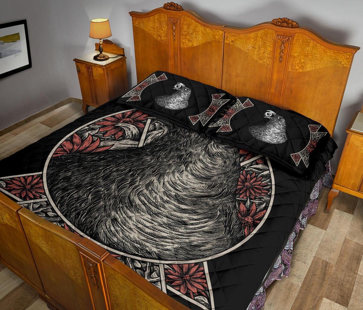 Gothic Quilt Black Crow Eye 3 Piece Bed Set Color | Etsy