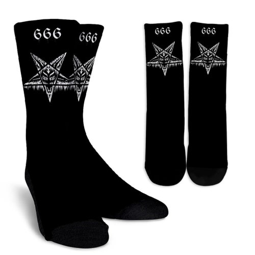 2 Satanic Pentagram Drip 666 Socks-satanic Baphomet - Etsy