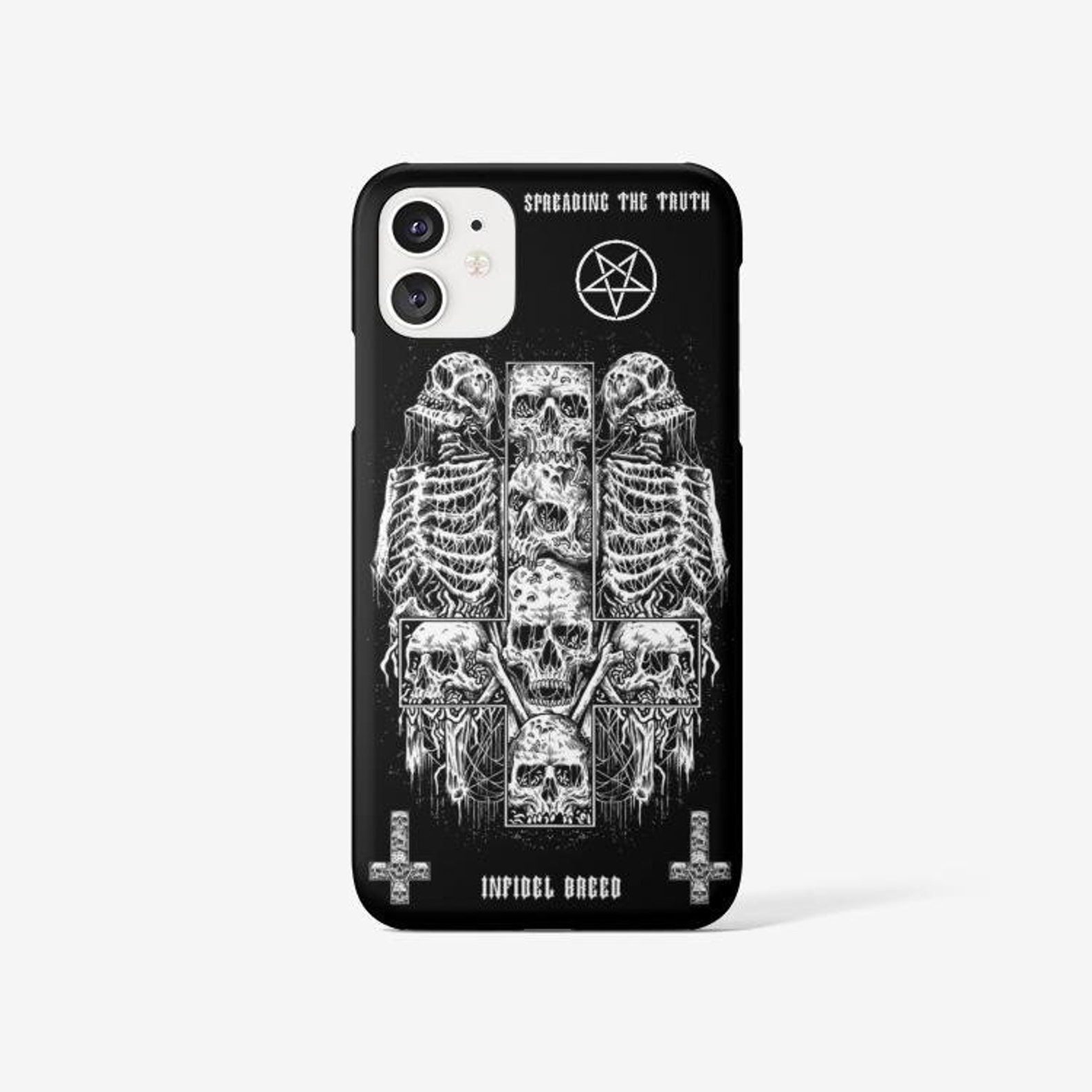 Satanic Skull Inverted Cross Inverted Pentagram Iphone 11 | Etsy