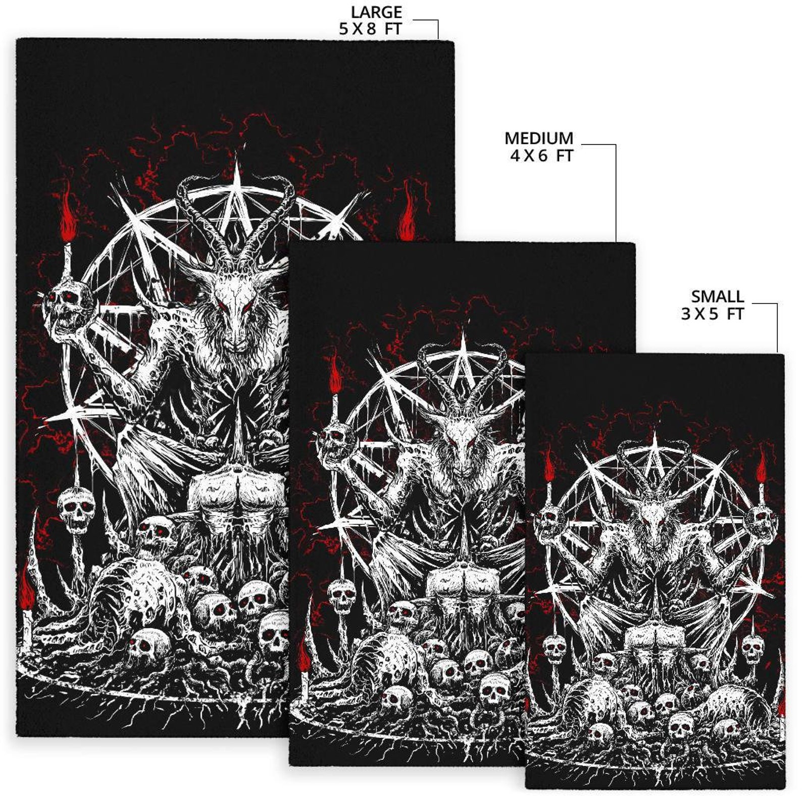 Skull Skeleton Satanic Goat Eternal Impaled Torment Skull - Etsy