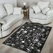 New Skull Smoke Style Area Rug New Black and White - Etsy