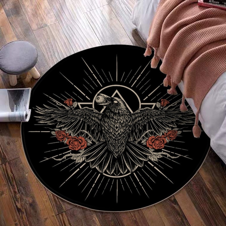 New Goth Occult Crow Eye Part 2 Foldable Round Mat Original - Etsy