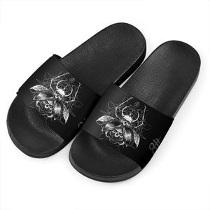 Skull Gothic Satanic Fly Slippers-satanic Skull Slippers-skull Slippers ...