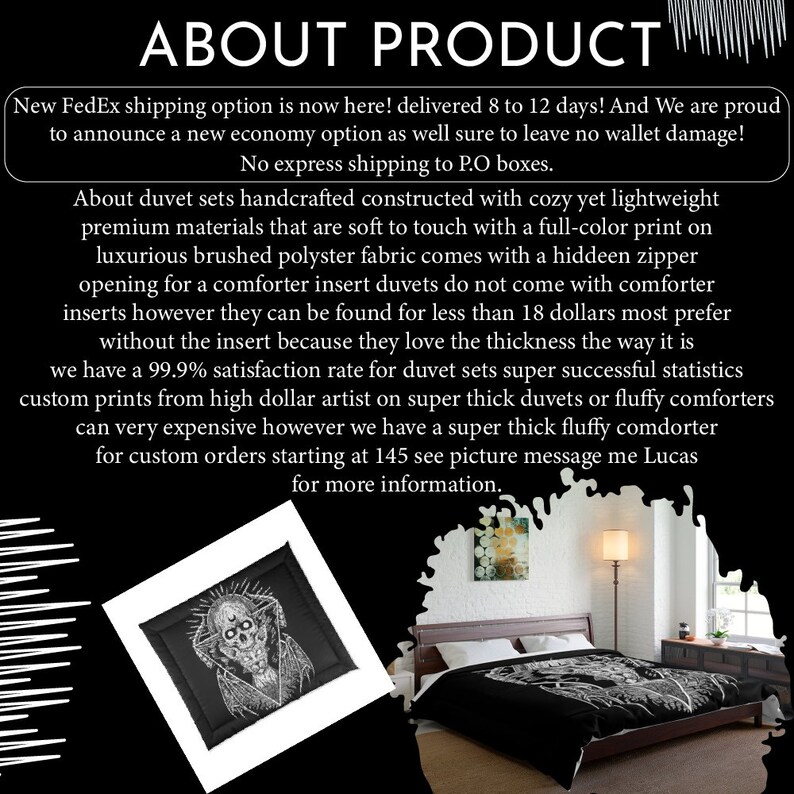 Skull Skeleton Unholy Possessed Messiah Resurrection 3 Piece Duvet Set ...