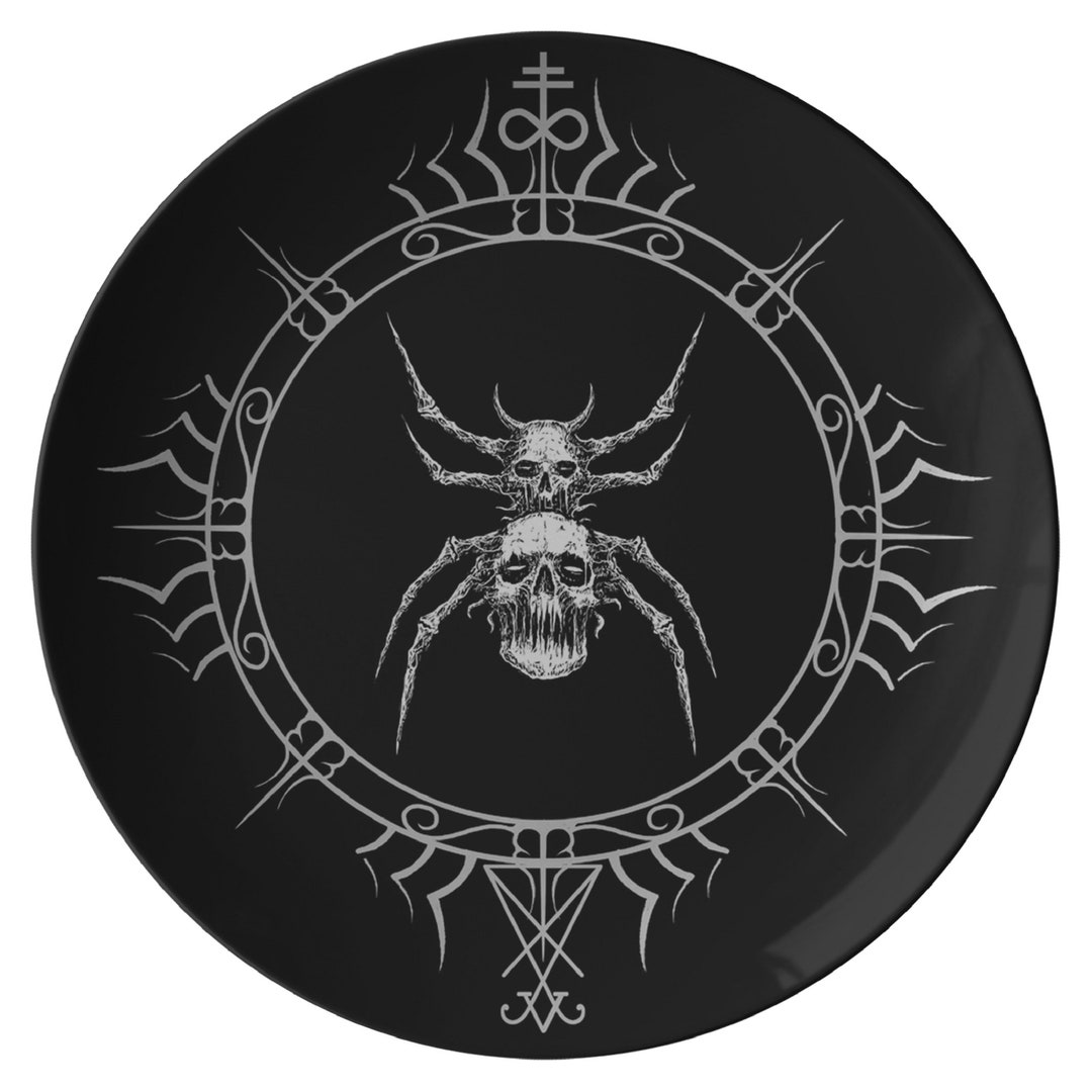 Skull Goth Satanic Spider Dinner Plate Awesome Gift!-skull Home Decor ...