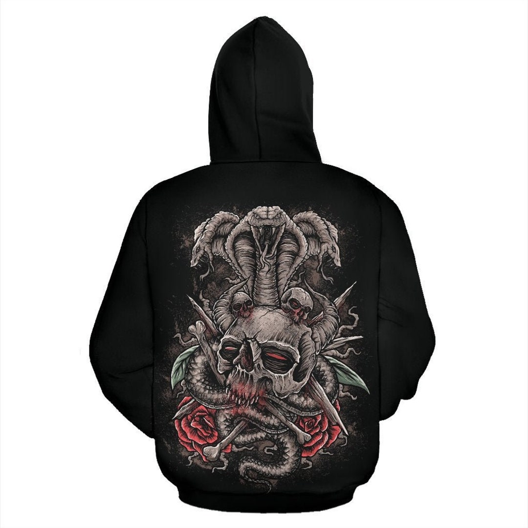 Skull Serpent Rose Hoodie Color Version Be Advised These Hoodies Are A ...