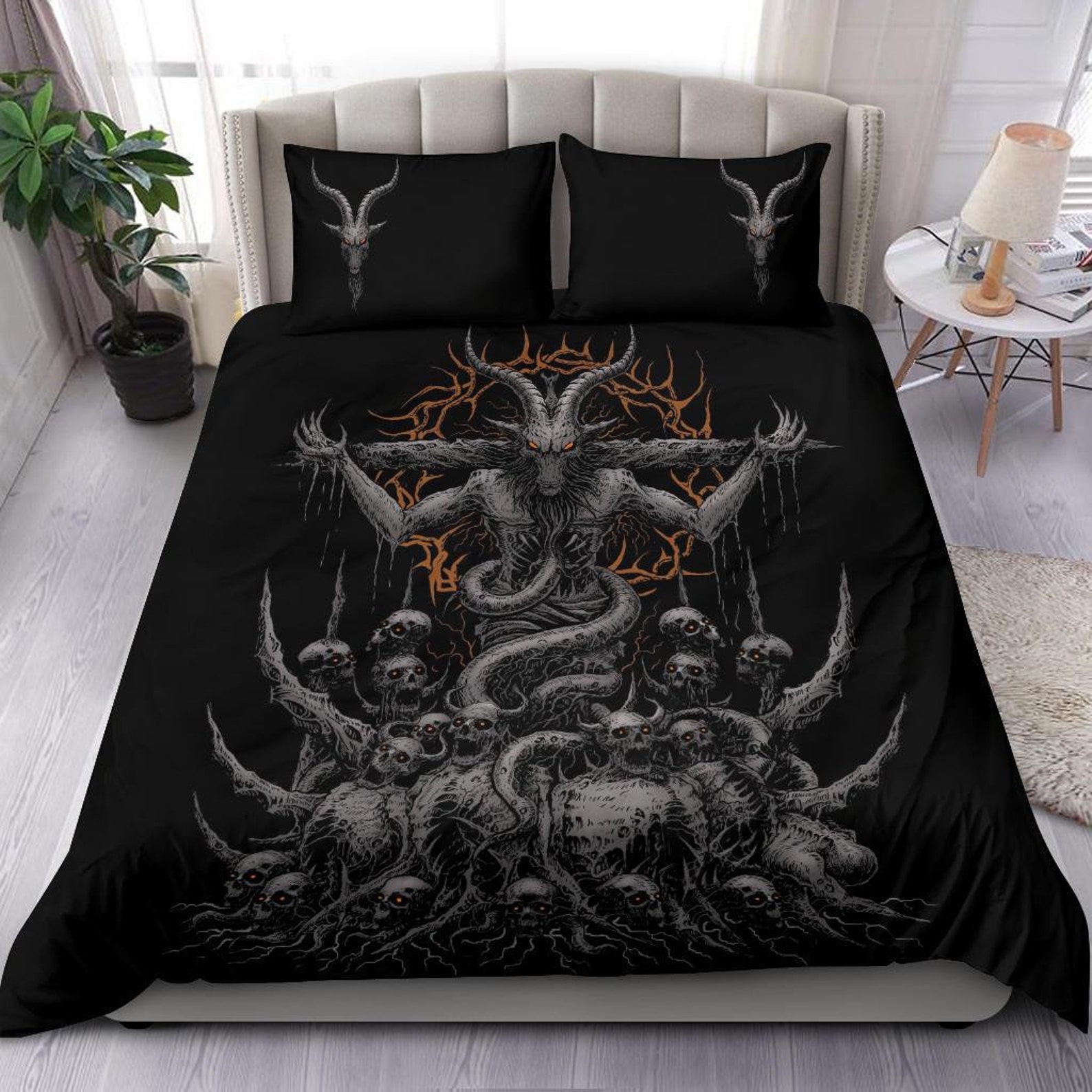 Skull Skeleton Unholy Possessed Messiah Resurrection 3 Piece Duvet Set ...