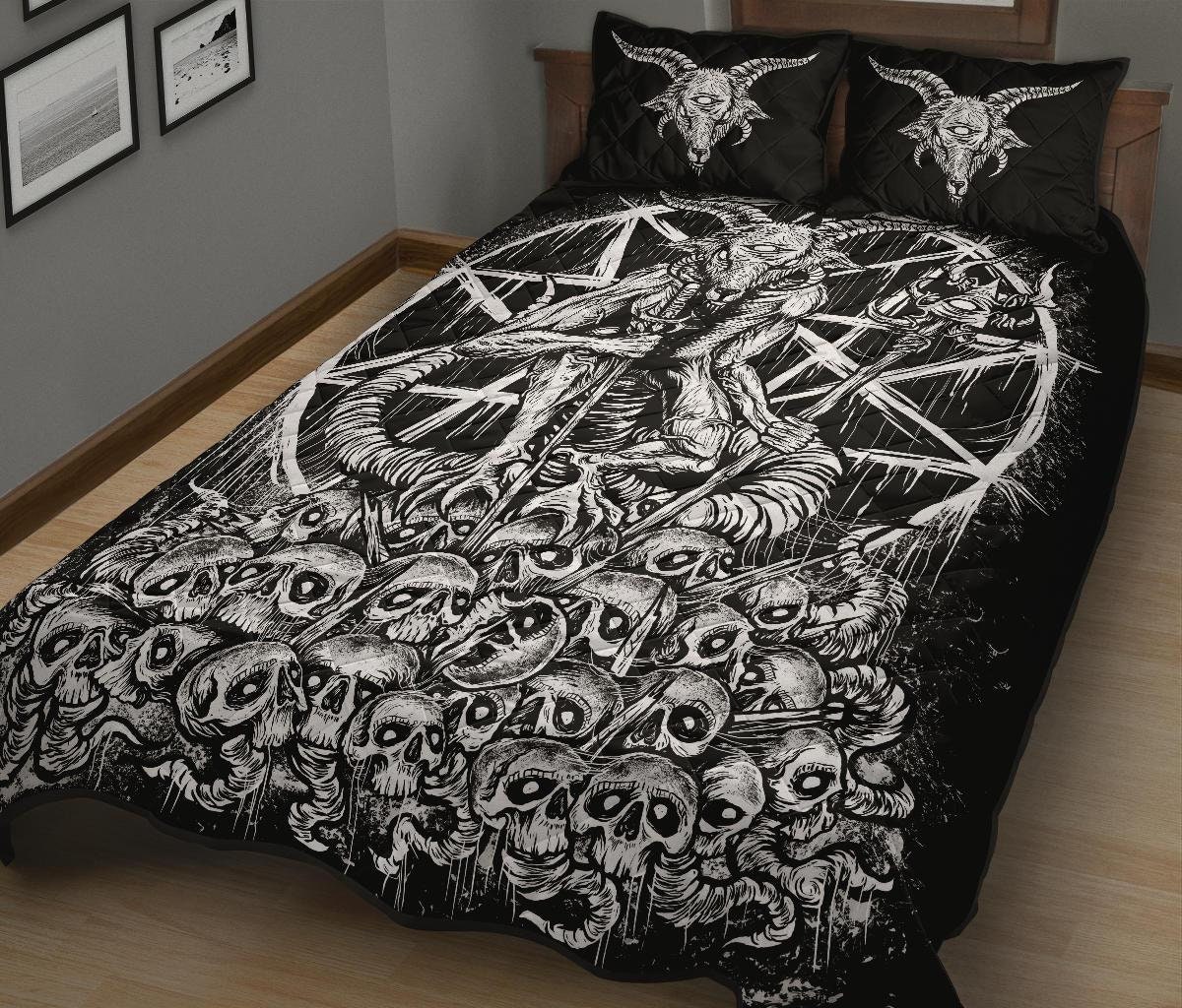 Skull Satanic Goat Cyclops Quilt-gothic Satanic Occult Bedding- - Etsy