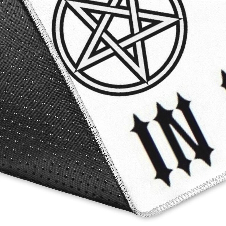 Satanic Skull Demon Inverted Pentagram Route 666 Area Rug-gothic Skull ...