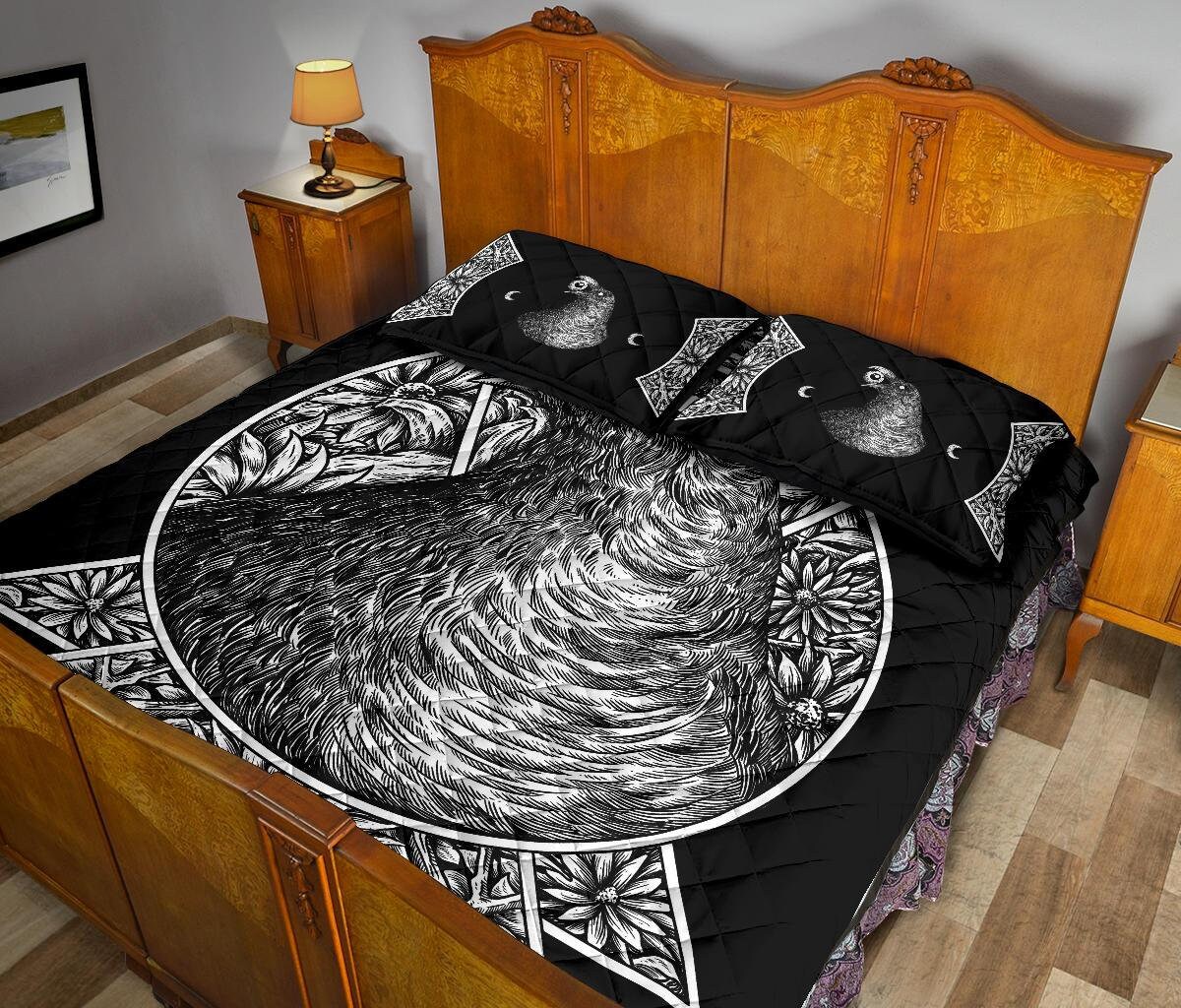 Gothic Quilt Black Crow Eye 3 Piece Bed Set-gothic - Etsy