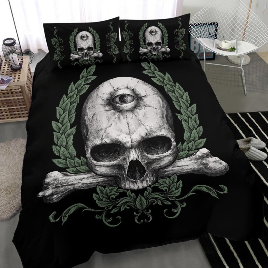 Skull Cyclops 3 Piece Duvet Set-skull Duvet-skull Bed Cover-skull ...