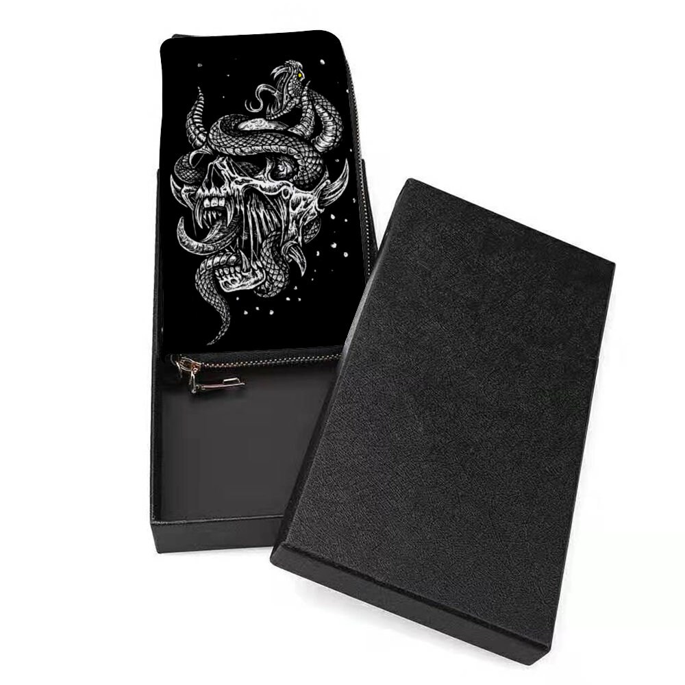 Skull Glowing Demon Eye Serpent Long PU Wallet With Credit | Etsy