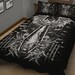 Skull Batwing Skeleton Coffin Shroud 3 Piece Quilt Set Black and White ...