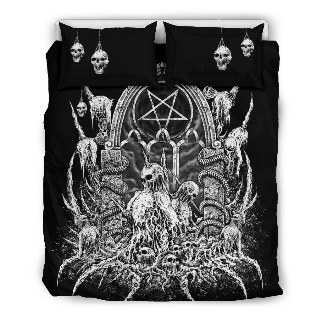 Satanic Skull Inverted Pentagram Impaled Skeleton Shrine 3 - Etsy