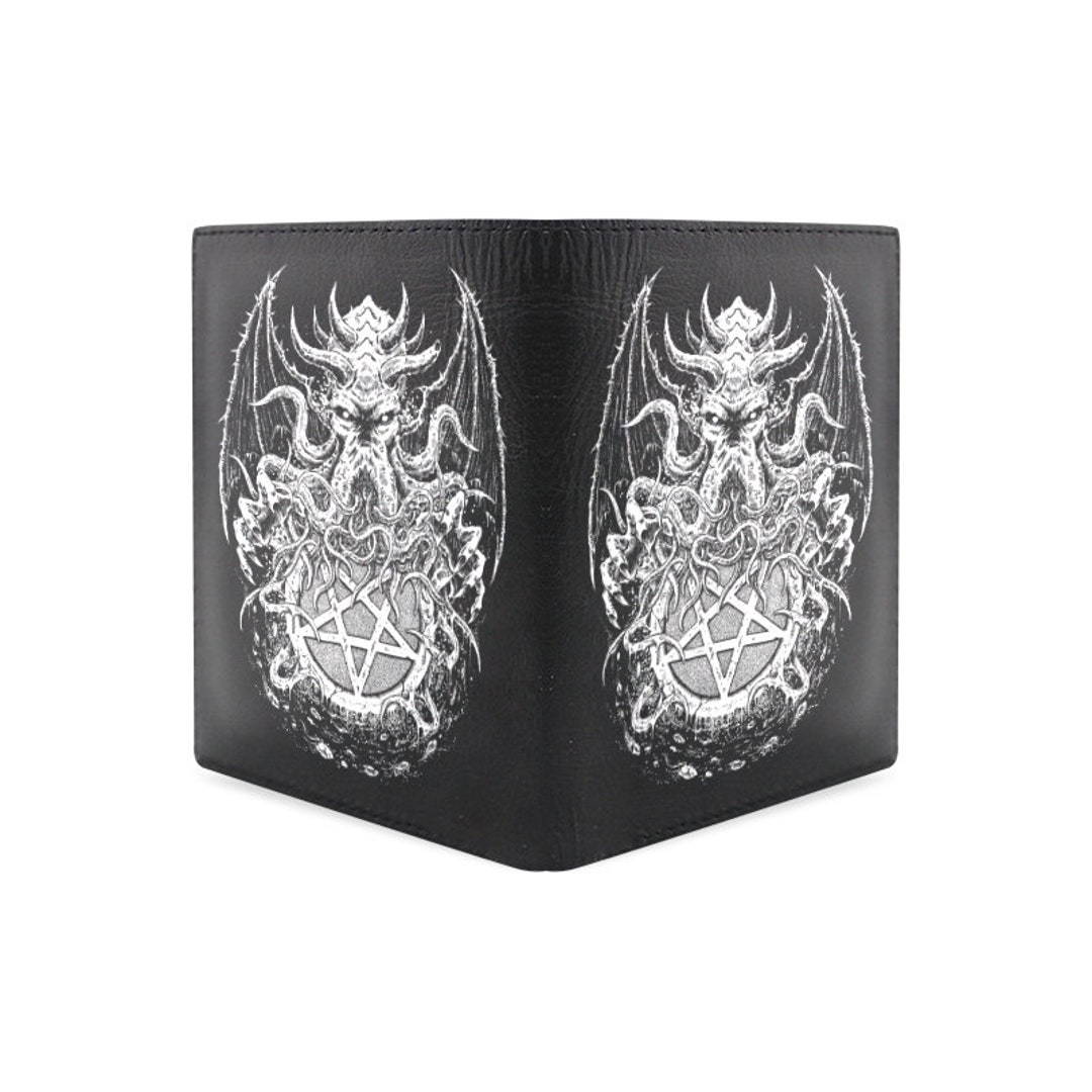 Skull Demon Satanic Pentagram Octopus Men's Leather Wallet - Etsy UK