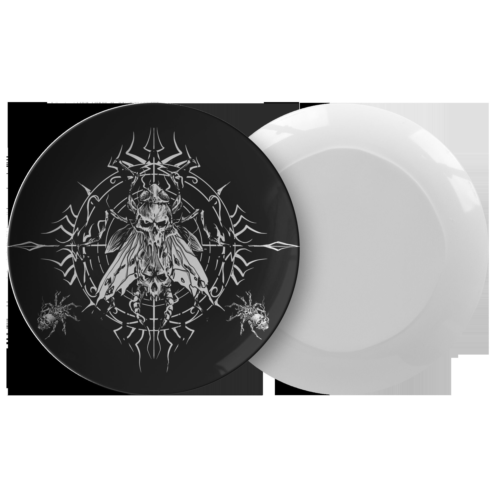 Skull Goth Evil Spider Fly Dinner Plate-skull Goth Home Decor-100% ...