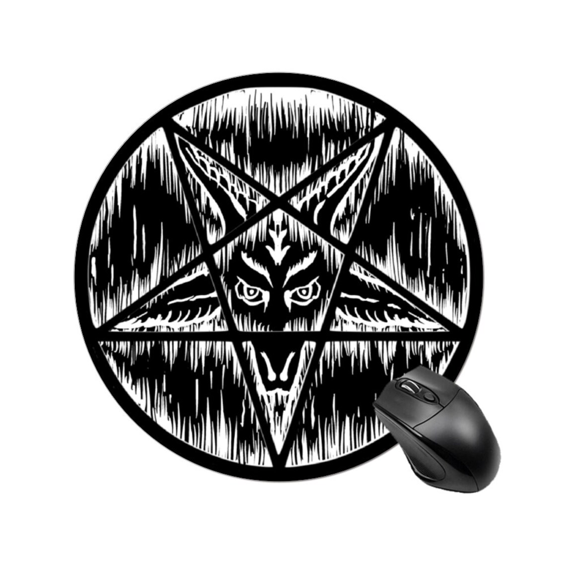 Satanic Pentagram Drip Round Mouse Pad Non-slip Base - Etsy