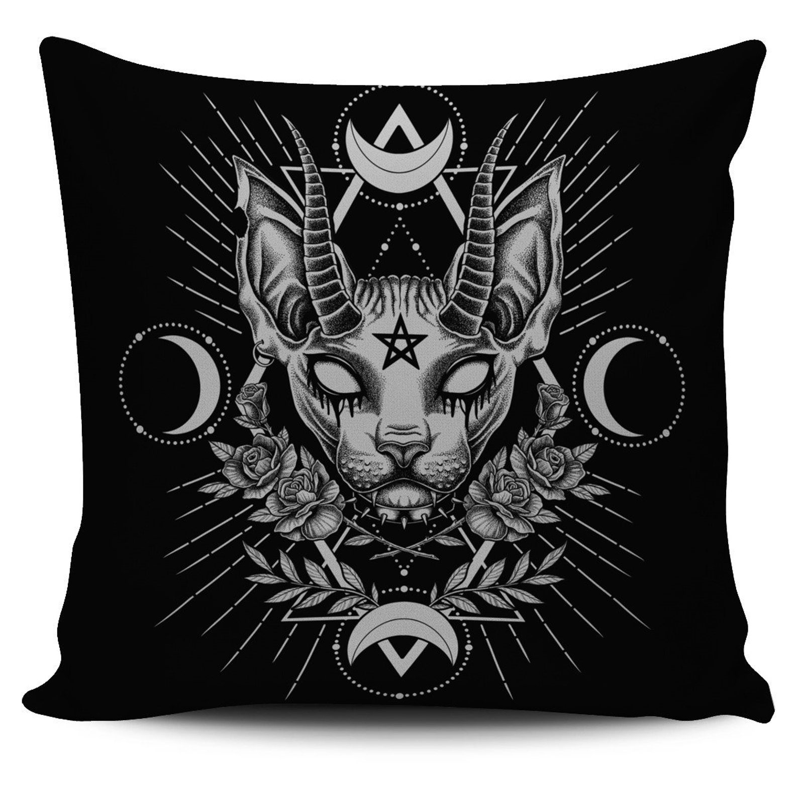 Gothic Occult Black Cat Unique Sphinx Style Awesome Demonic - Etsy