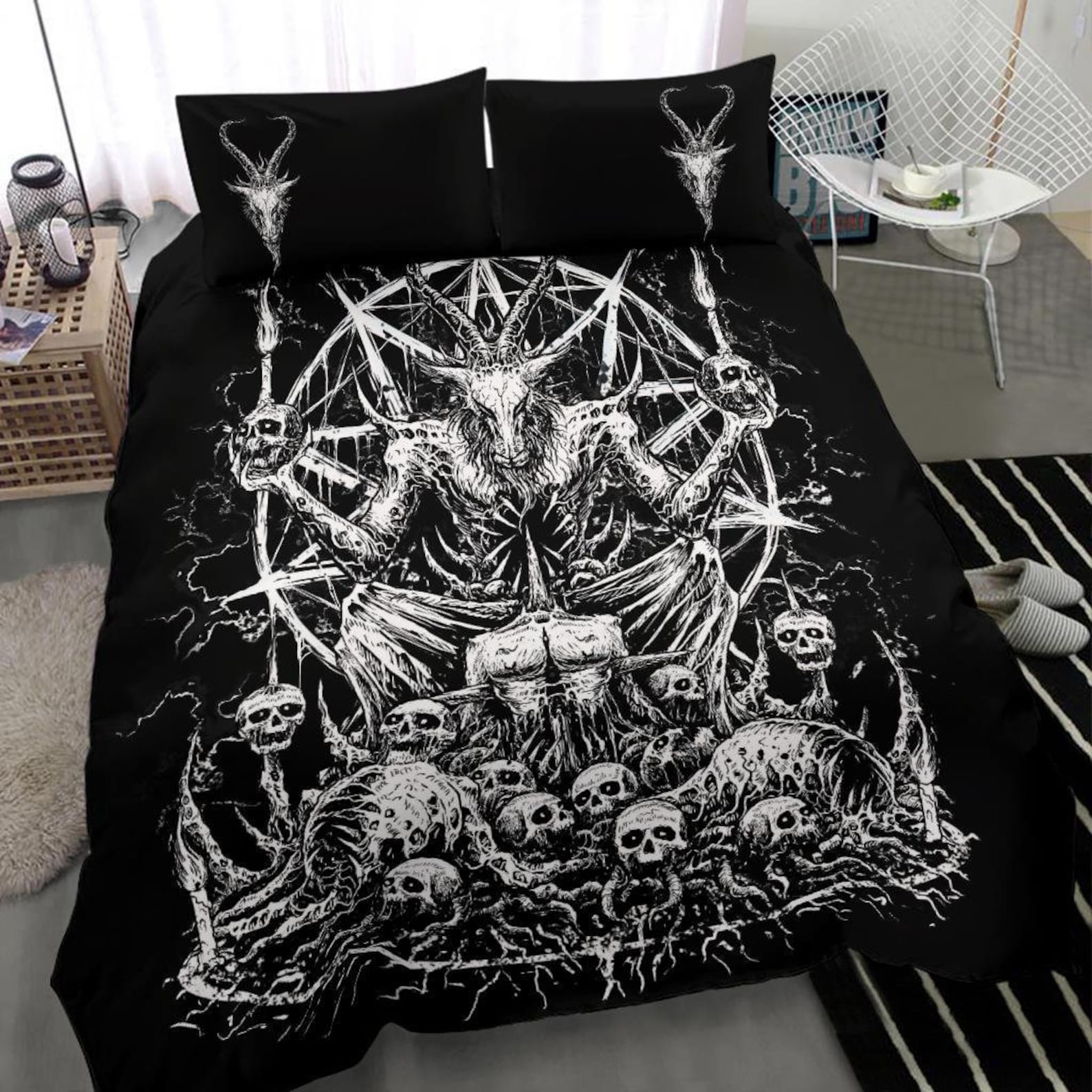 Skull Skeleton Satanic Goat Eternal Impaled Torment Skull - Etsy