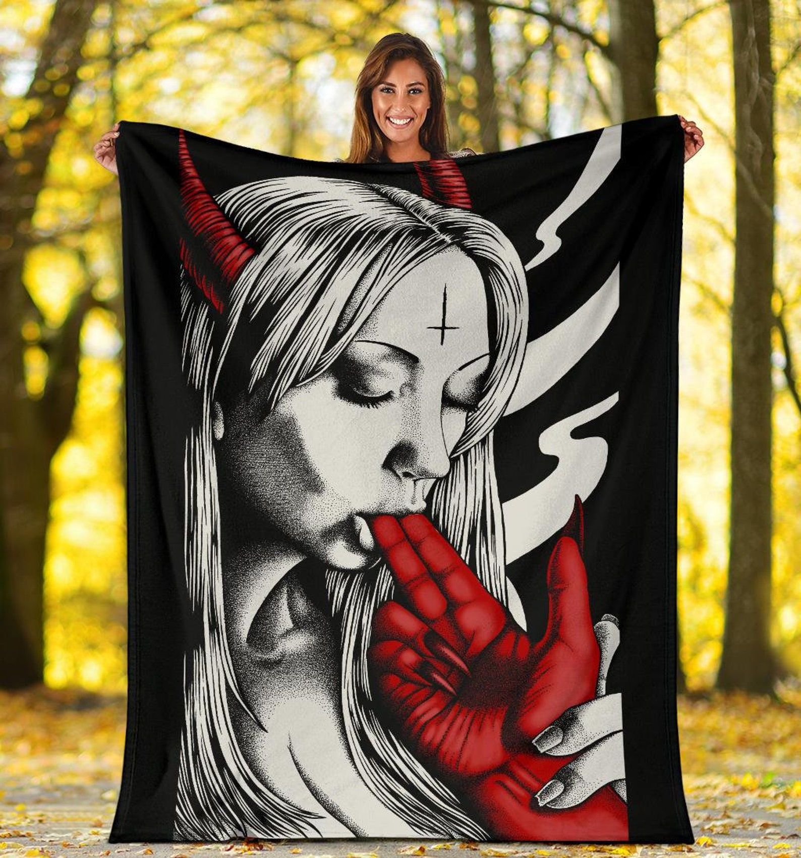 Satanic Cross Satanic Demon Embrace the Master Blanket-satanic - Etsy