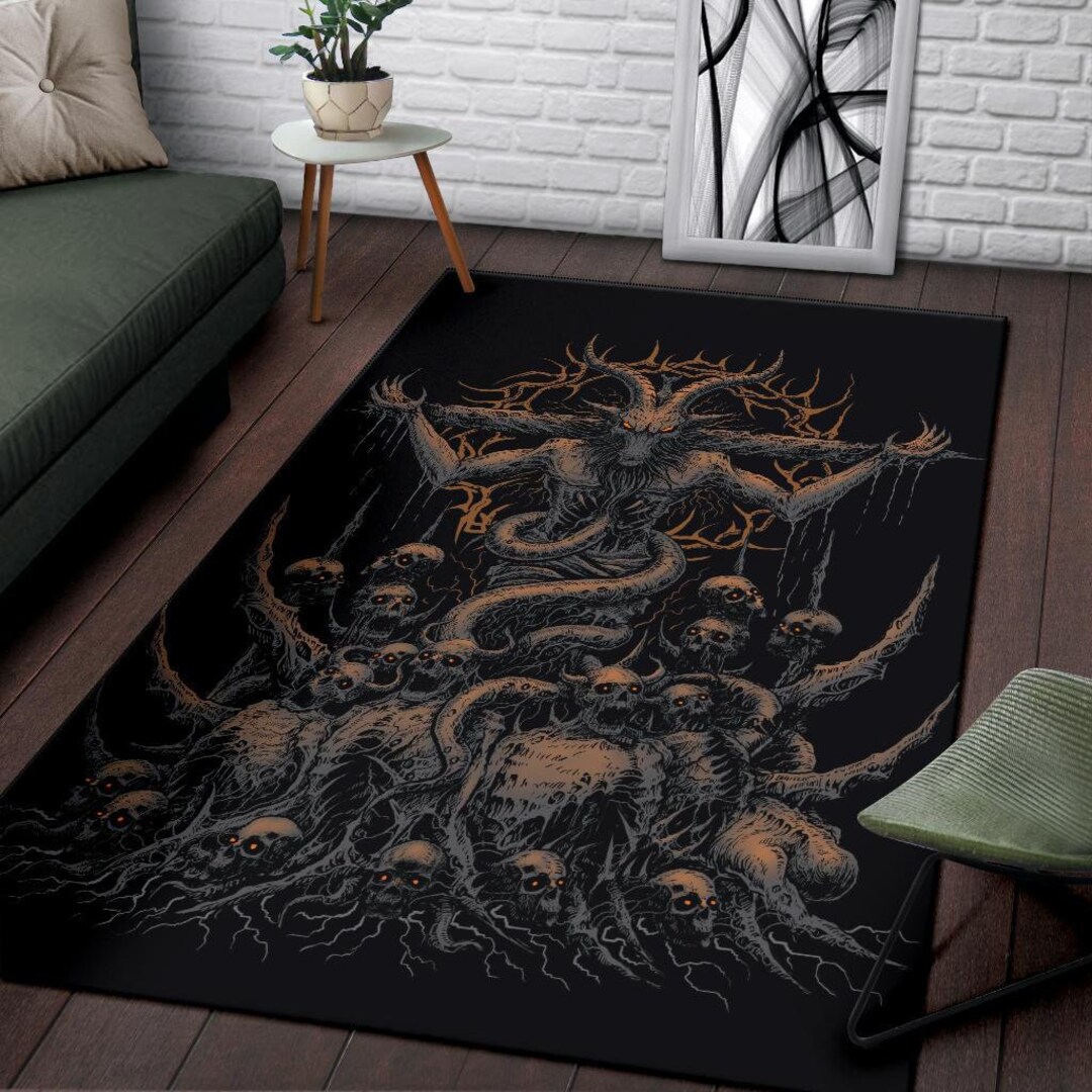Skull Skeleton Unholy Possessed Messiah Resurrection Area Rug Awesome ...