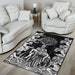 Skull Baphomet Goat Demon Frenzy Area Rug Black and White-baphomet Rug ...