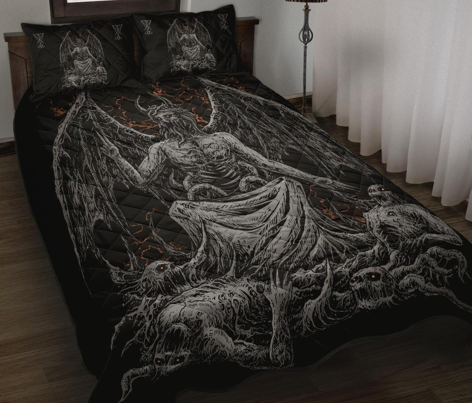 Skull Satanic Demon God Quilt 3 Piece Set Dark Version-satanic - Etsy