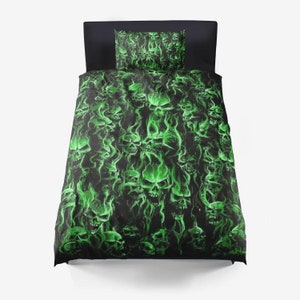 Skull Room Decor-heavy Metal Room Decor-exotic Green Smoke Skull 3 ...