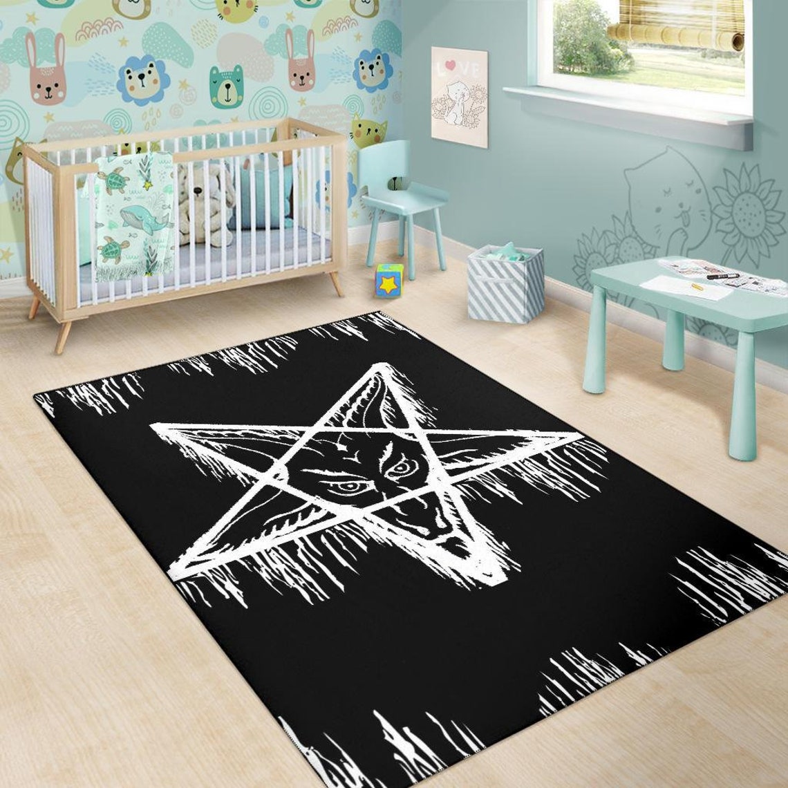 Inverted Melting Satanic Pentagram Area Rug Original Best Seller ...