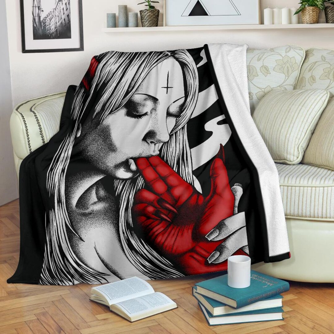 Satanic Cross Satanic Demon Embrace the Master Blanket-satanic Blanket ...