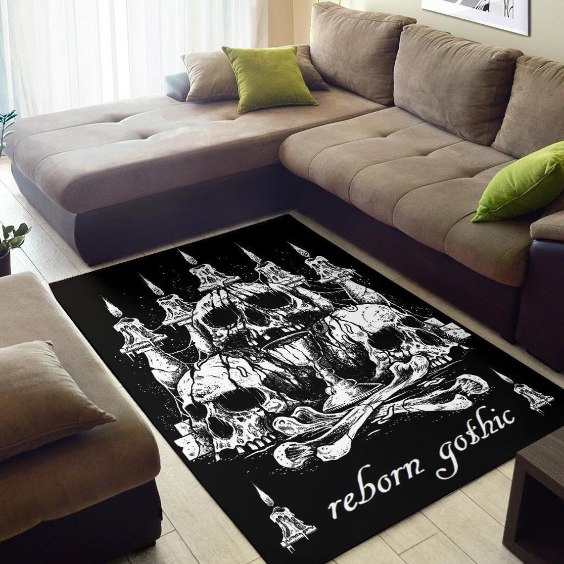 Gothic Skull Altar Reborn Gothic Area Rug-gothic Rug-gothic Skull Rug ...