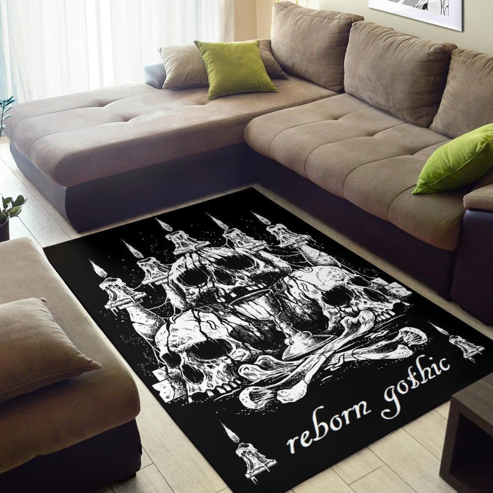 Gothic Skull Altar Reborn Gothic Area Rug-gothic Rug-gothic - Etsy