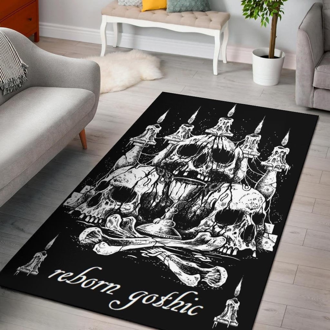 Gothic Skull Altar Reborn Gothic Area Rug-gothic Rug-gothic Skull Rug ...
