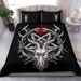 Skull Satanic Inverted Pentagram Serpent 3 Piece Duvet Set Black and ...