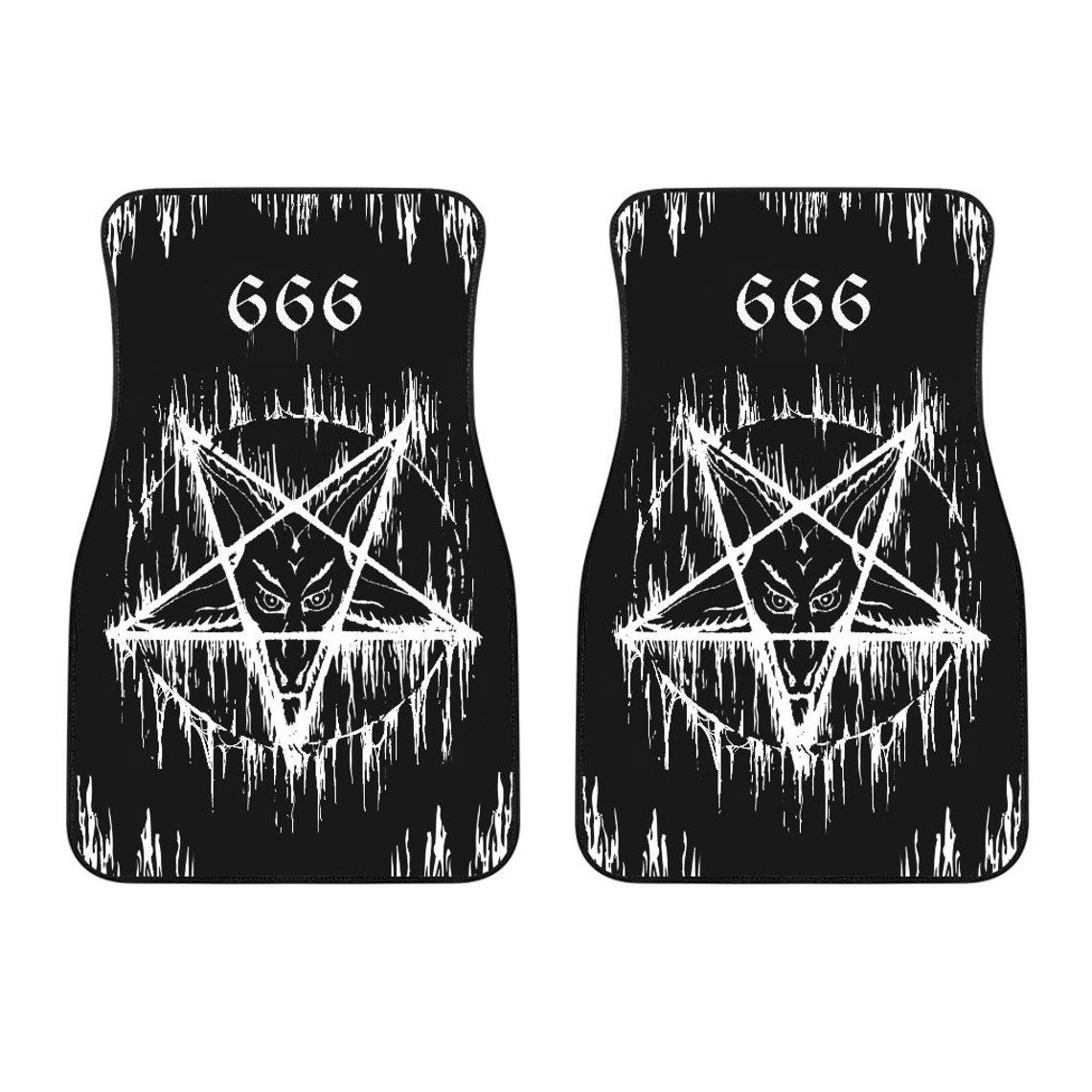 Satanic Pentagram Drip 666 Car Mats Set of 2-satanic Car | Etsy