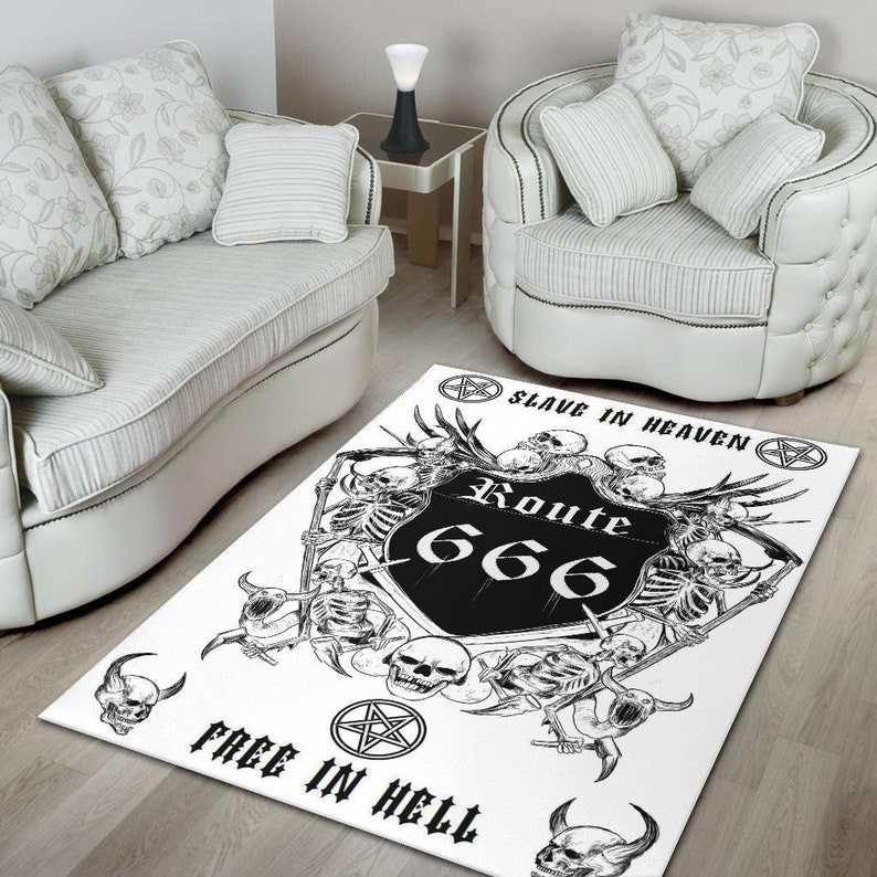 Satanic Skull Demon Inverted Pentagram Route 666 Area | Etsy