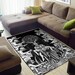 Skull Baphomet Goat Demon Frenzy Area Rug Black and White-baphomet Rug ...