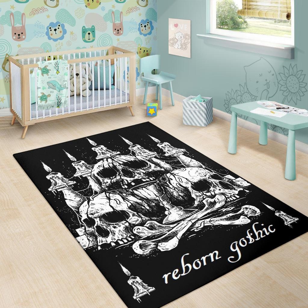 Gothic Skull Altar Reborn Gothic Area Rug-Gothic Rug-Gothic | Etsy