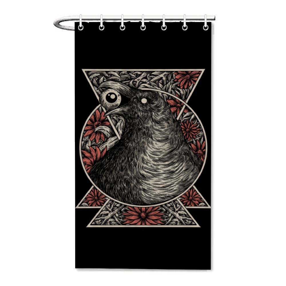 Gothic Occult Crow Raven Bachelor Size Shower Curtain - Etsy